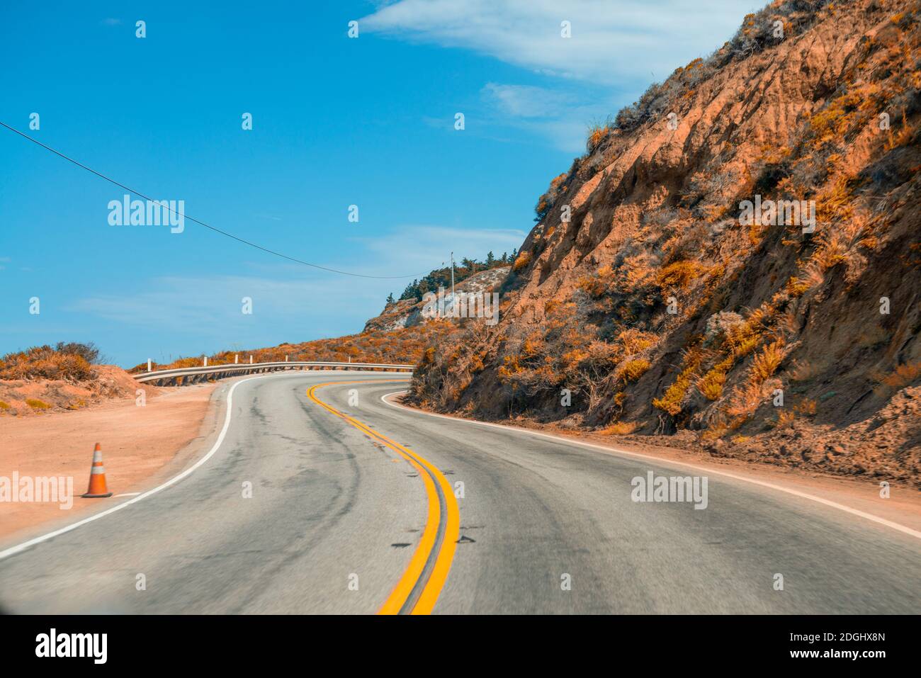 Beautiful coastline road of Big Sur, California, USA. Aerial view Stock ...