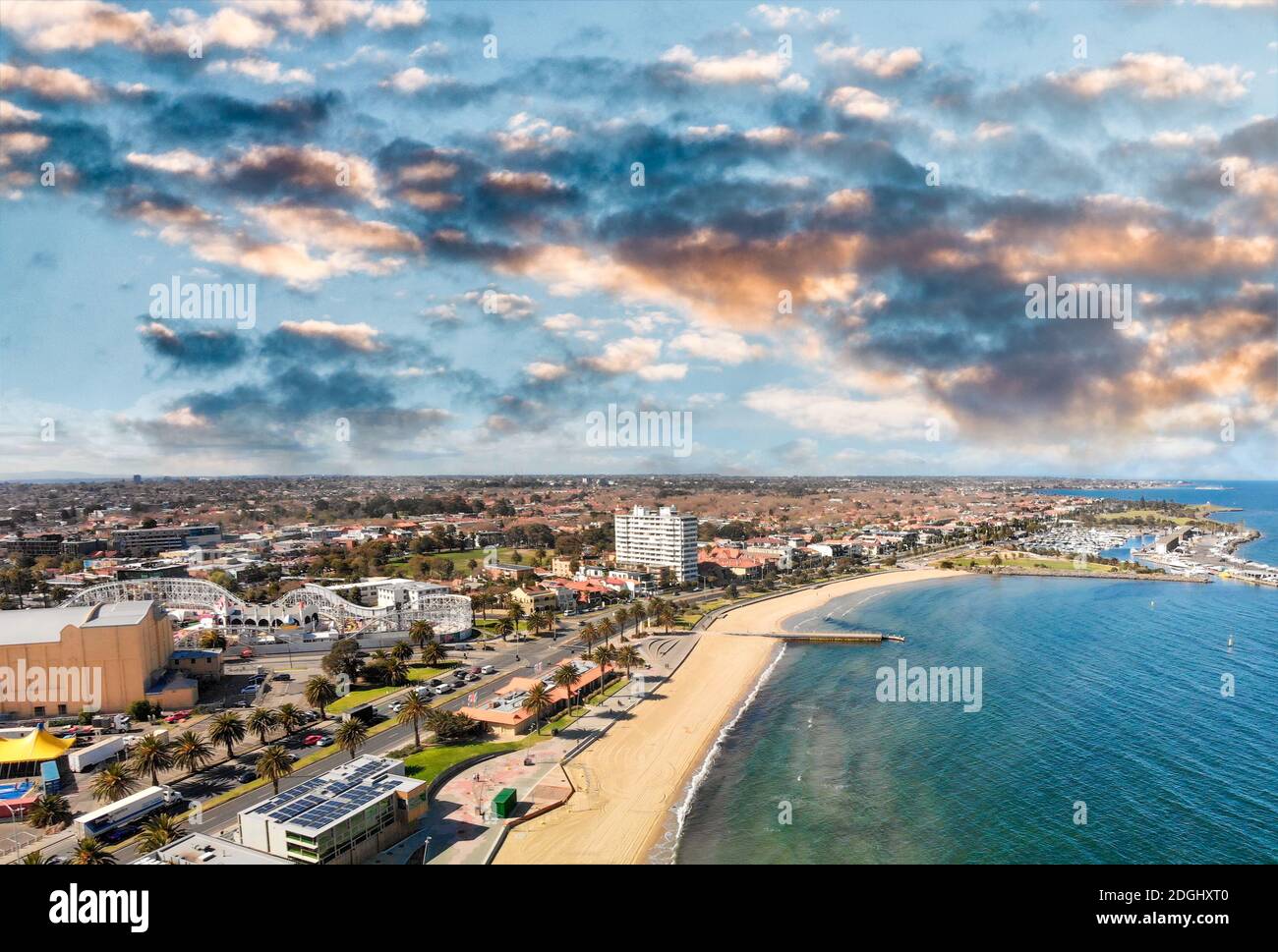 Aerial view of St Kilda coastline, Australia Stock Photo - Alamy