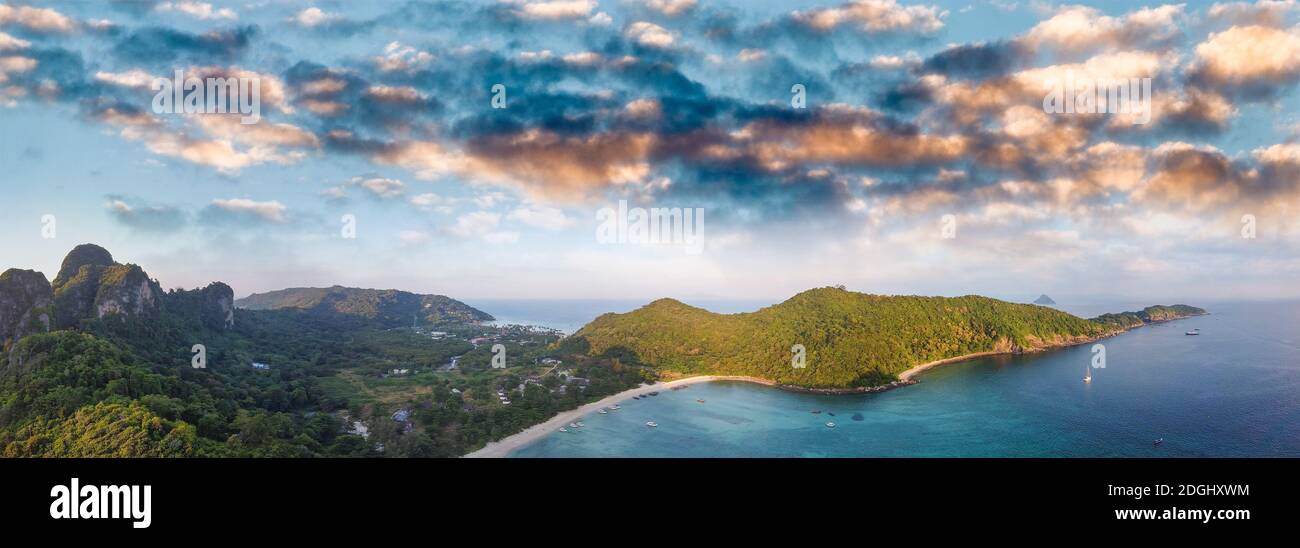 Amazing aerial view of tropical beach from drone Stock Photo - Alamy
