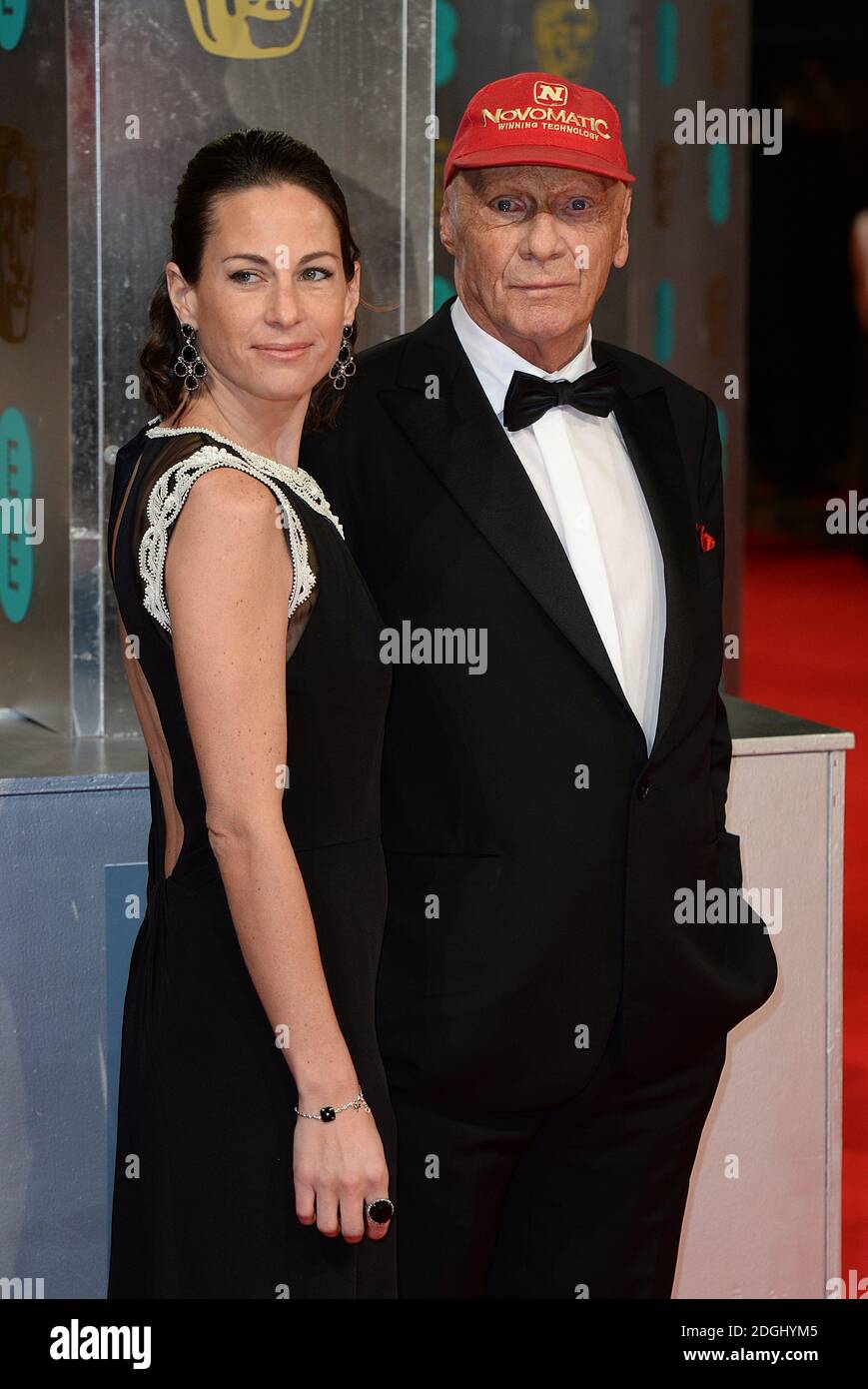Niki Lauda and Birgit Wetzinger arriving at The EE British Academy Film ...