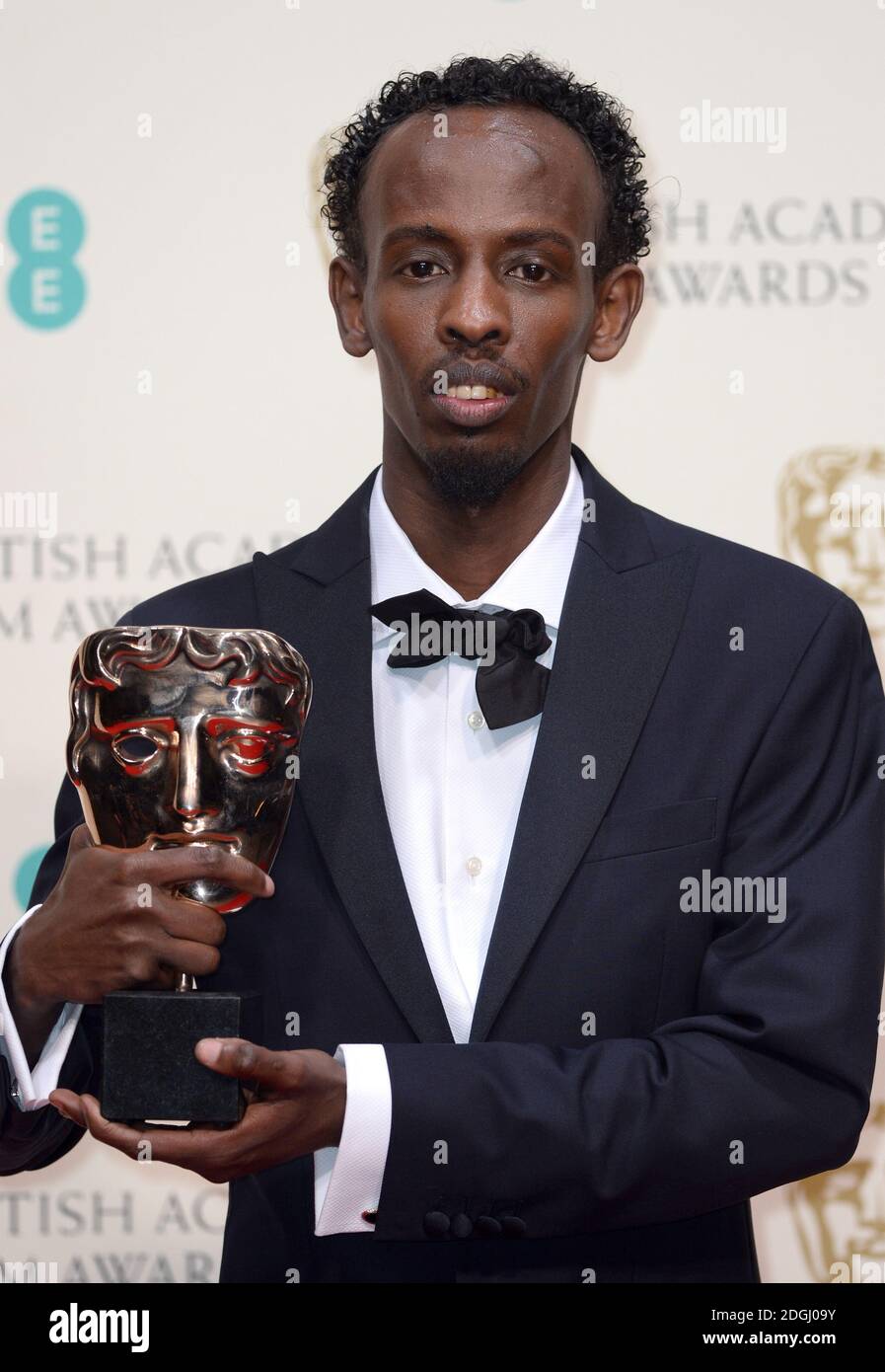 Barkhad Abdi with the Best supporting actor award for Captain Phillips ...