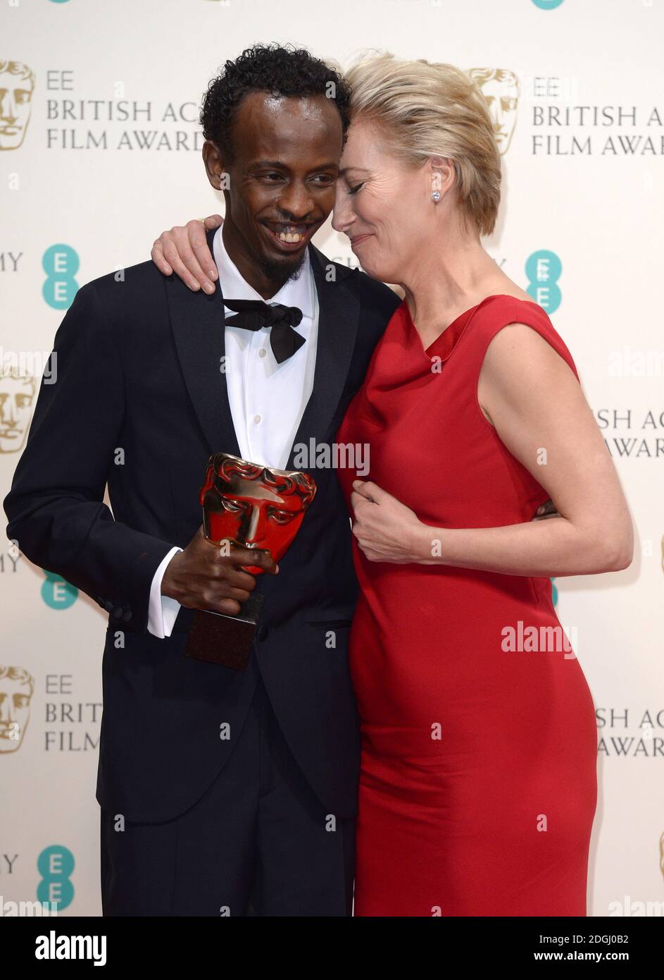 Barkhad Abdi with the Best supporting actor award for Captain Phillips ...