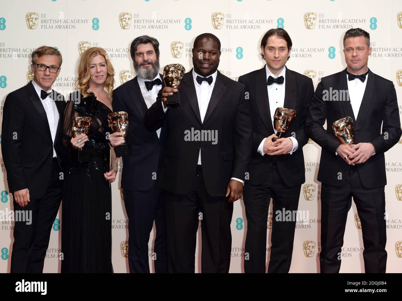 (left to right) Presenter Christoph Waltz, Dede Gardner, Jeremy Kleiner ...