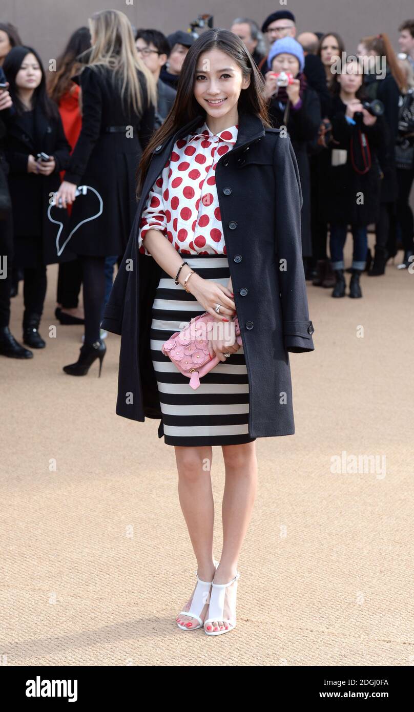 Angelababy arriving at the Burberry Catwalk Show, Kensington Gardens ...