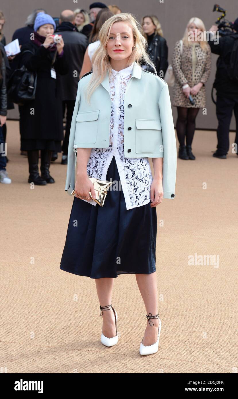 Kate Foley arriving at the Burberry Catwalk Show, Kensington Gardens ...