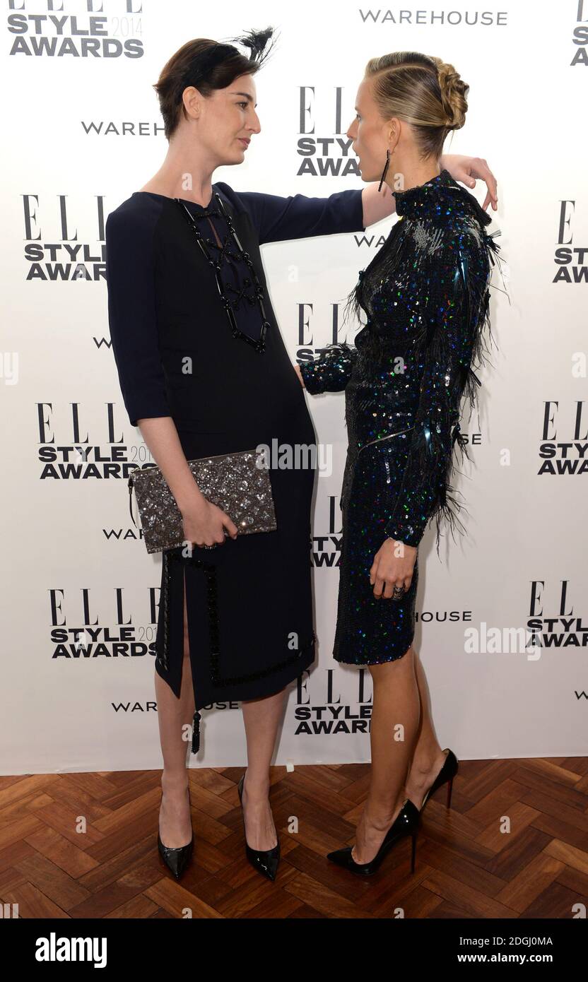 Erin O'Connor and Karolina Kurkova arriving at The Elle Style Awards 2014, One Embankment ...