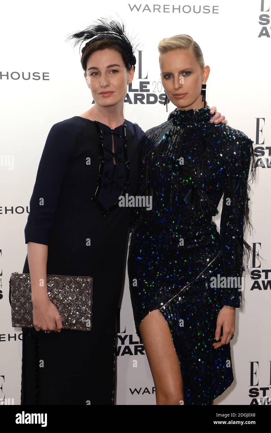 Erin O'Connor and Karolina Kurkova arriving at The Elle Style Awards 2014, One Embankment ...