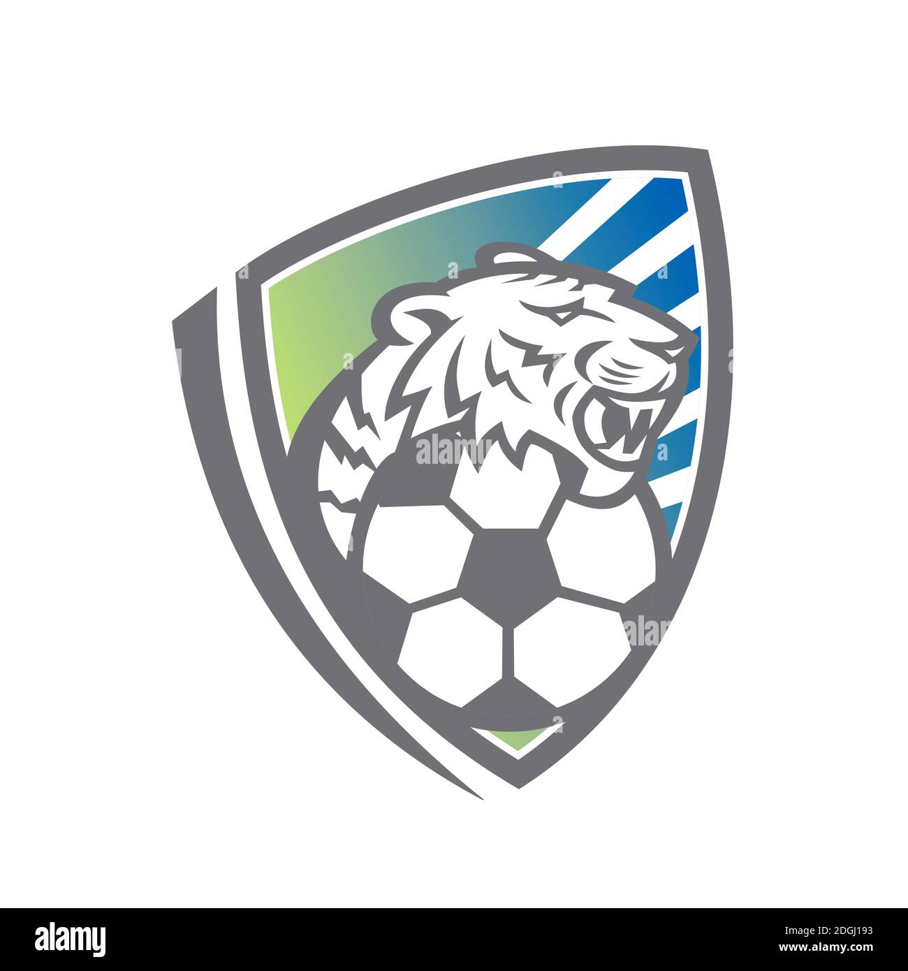 Tiger Soccer Ball Shield Stock Photo - Alamy