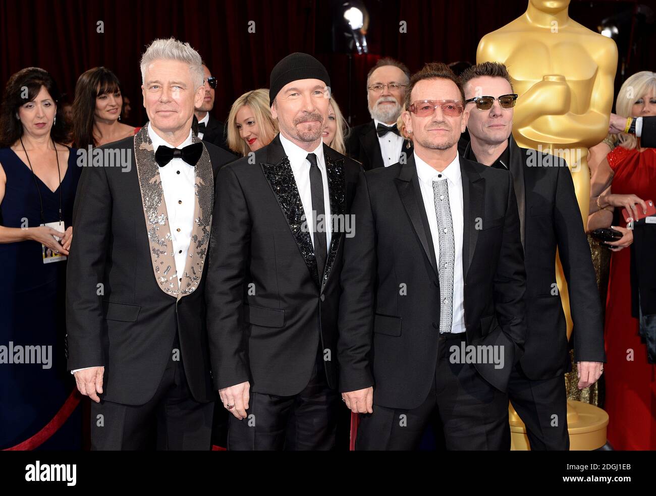 Adam Clayton, The Edge, Bono and Larry Mullen Jr. of U2 arriving at the ...