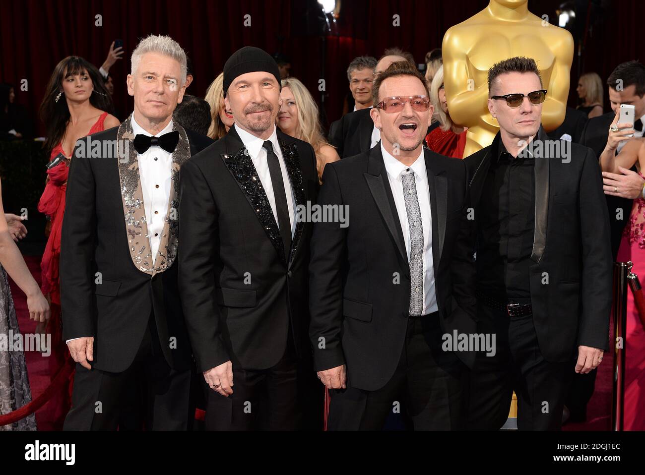 Adam Clayton, The Edge, Bono and Larry Mullen Jr. of U2 arriving at the ...
