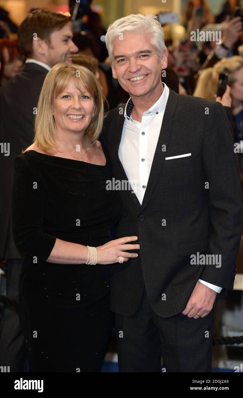 Phillip Schofield and wife arriving at the UK Premiere of Captain ...