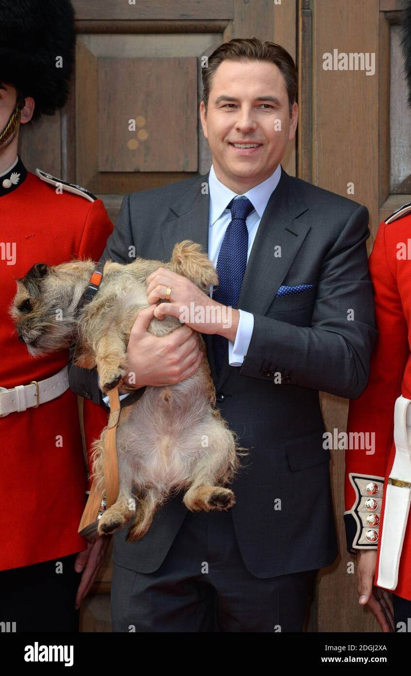 David Walliams and his dog Bert arriving at the Britains Got Talent ...