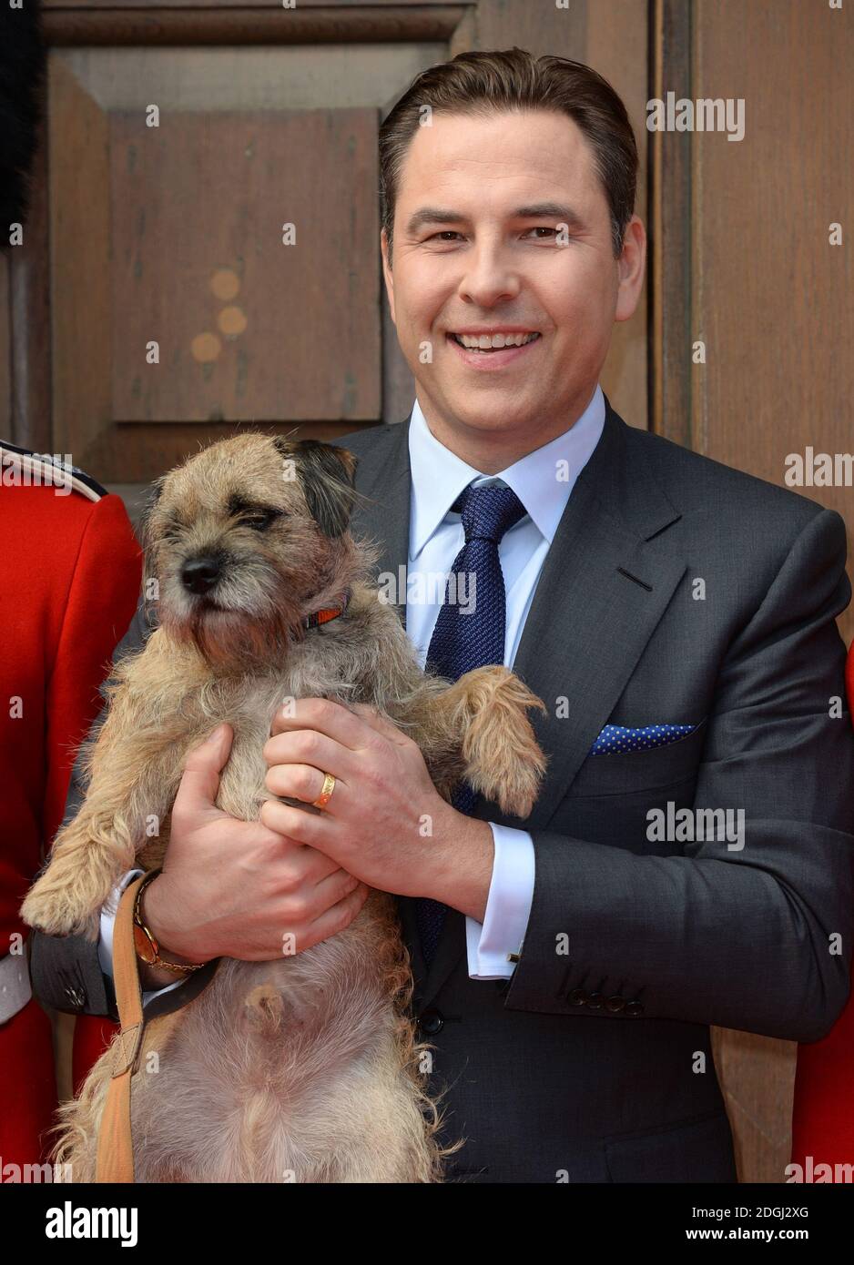 David Walliams and his dog Bert arriving at the Britains Got Talent ...