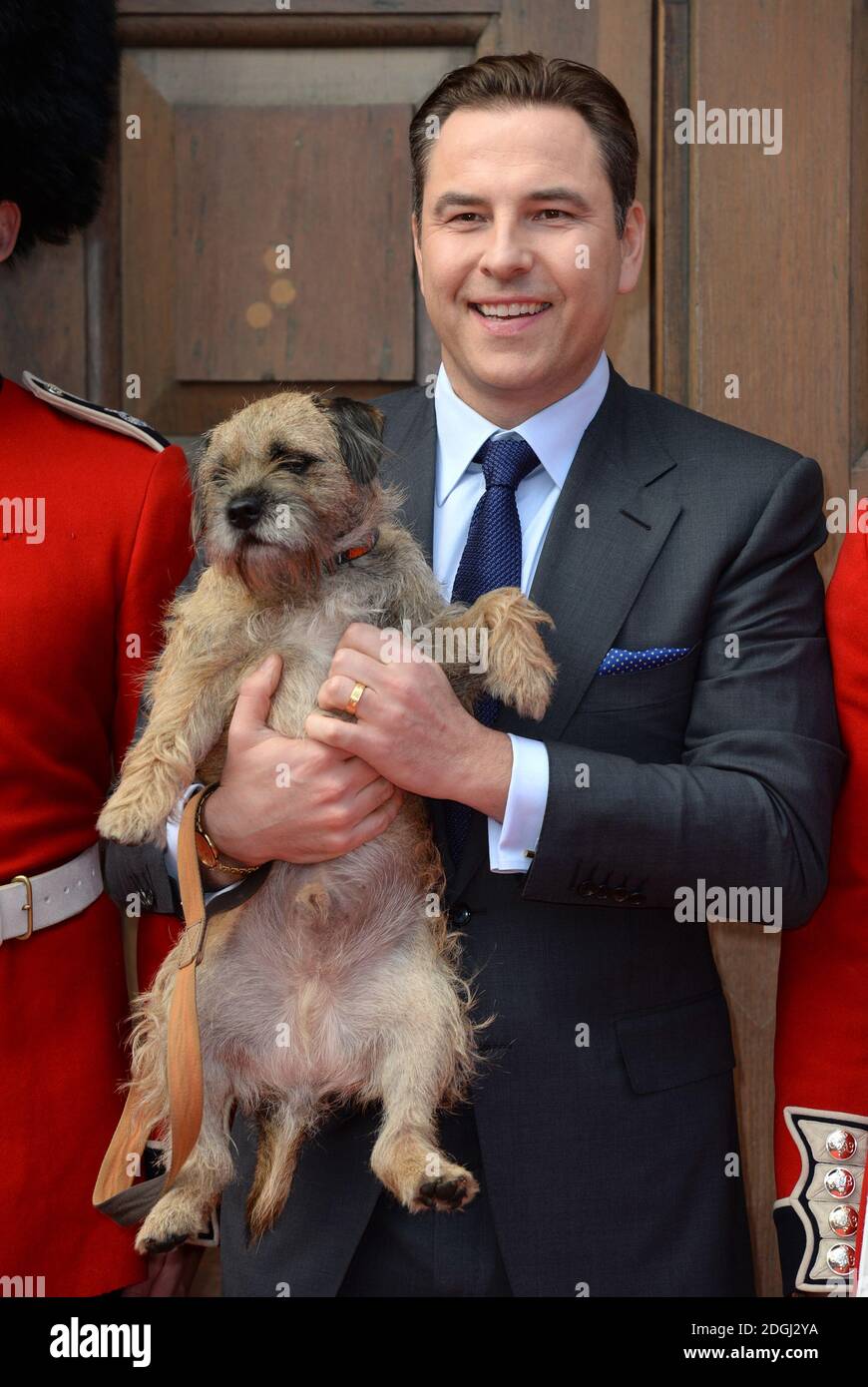 David Walliams and his dog Bert arriving at the Britains Got Talent ...