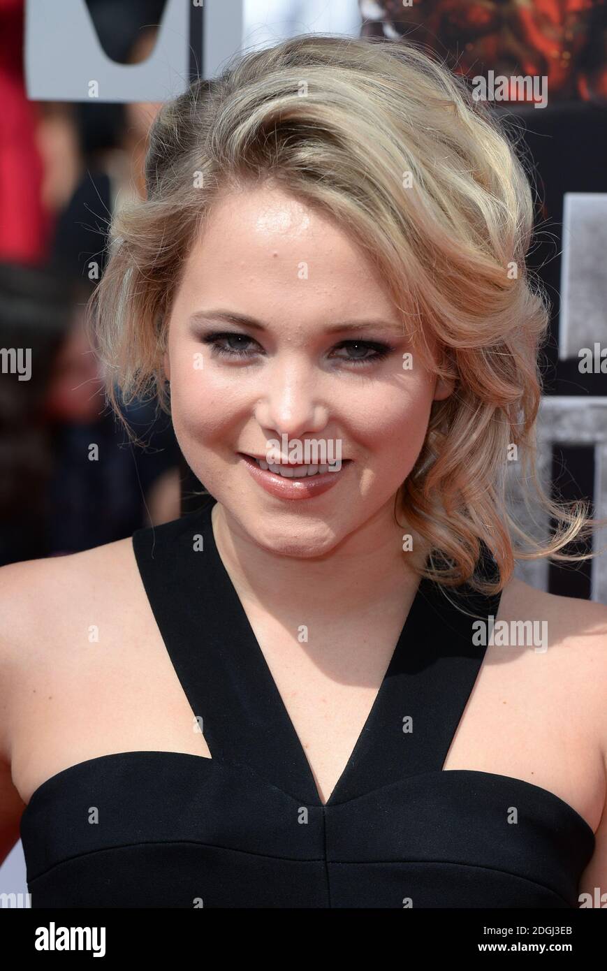 Poppy Jamie arriving at The MTV Movie Awards 2014, the Nokia Theatre L ...