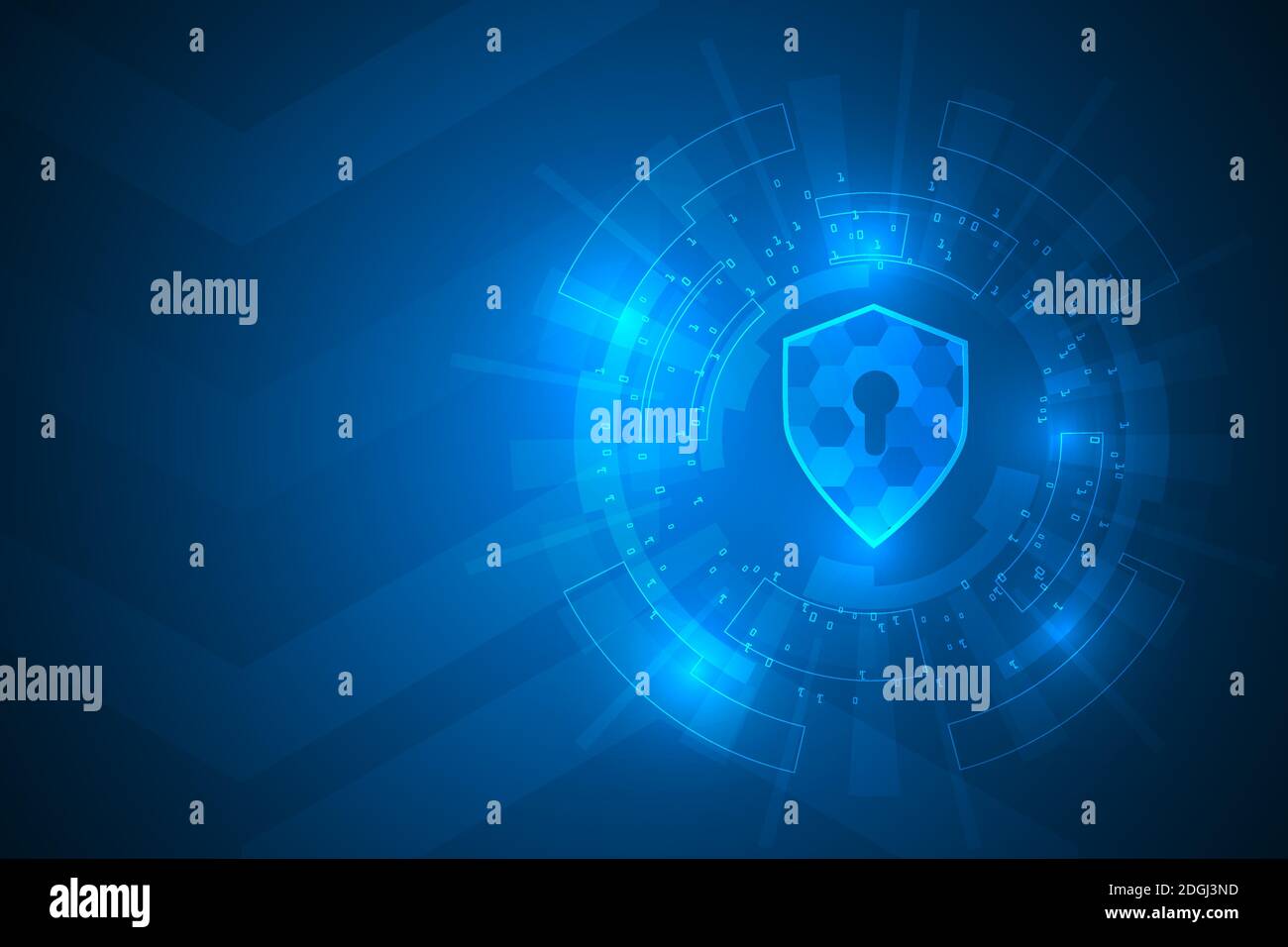 High security while using internet. Padlock safety with key on digital ...