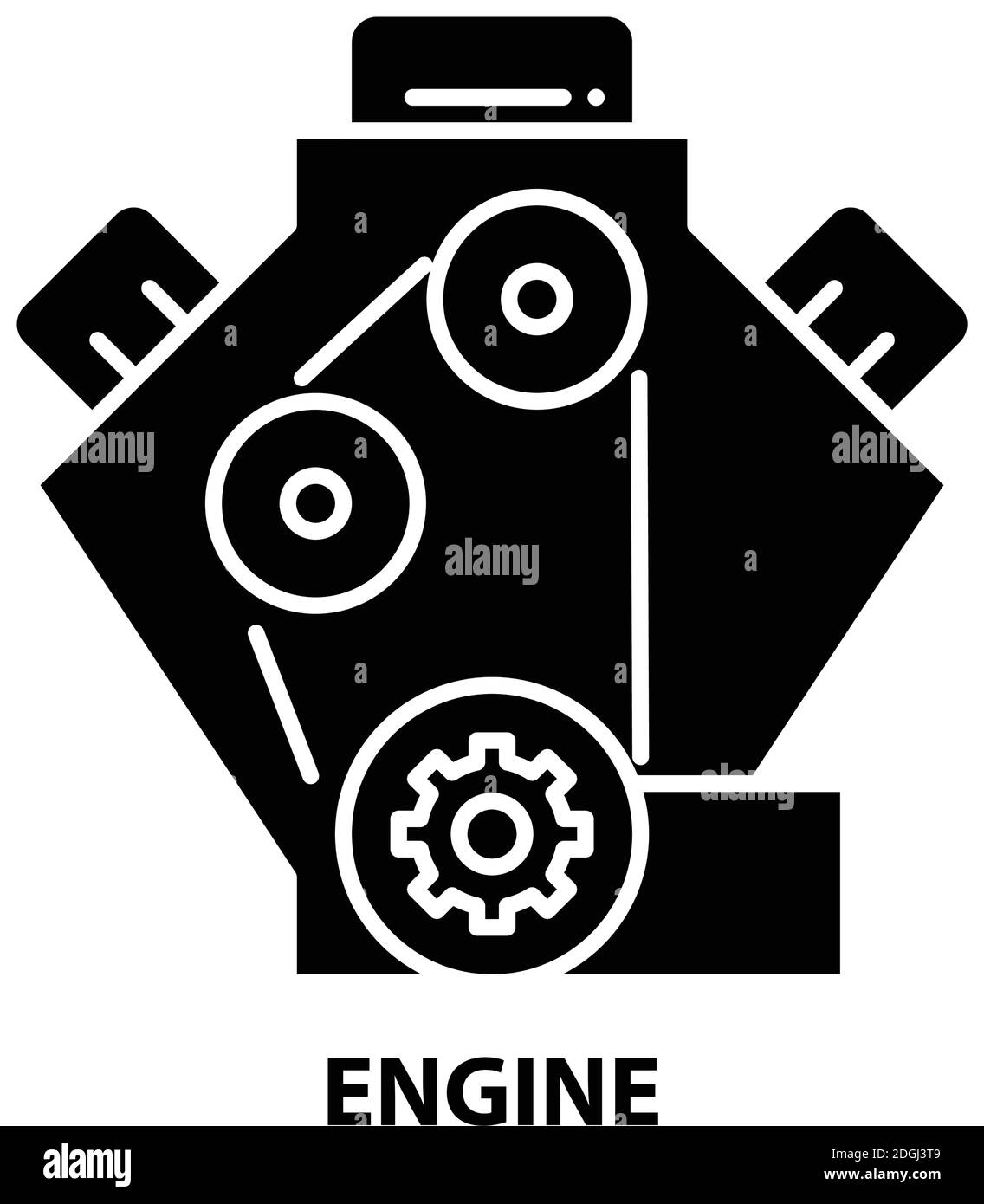 engine icon, black vector sign with editable strokes, concept ...