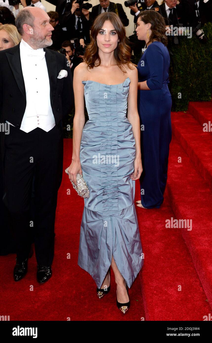 Alexa Chung arriving at the Costume Institute Benefit Met Gala ...