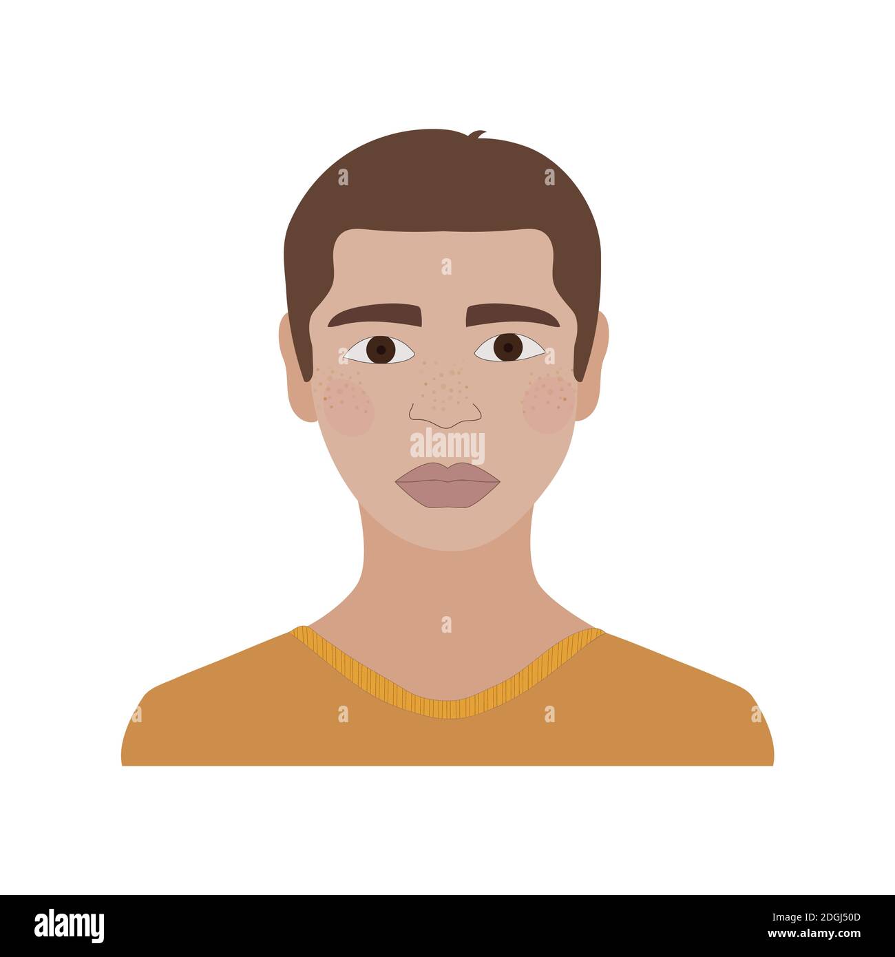 Full face of a teenage vector boy. Avatar for social networks Stock ...