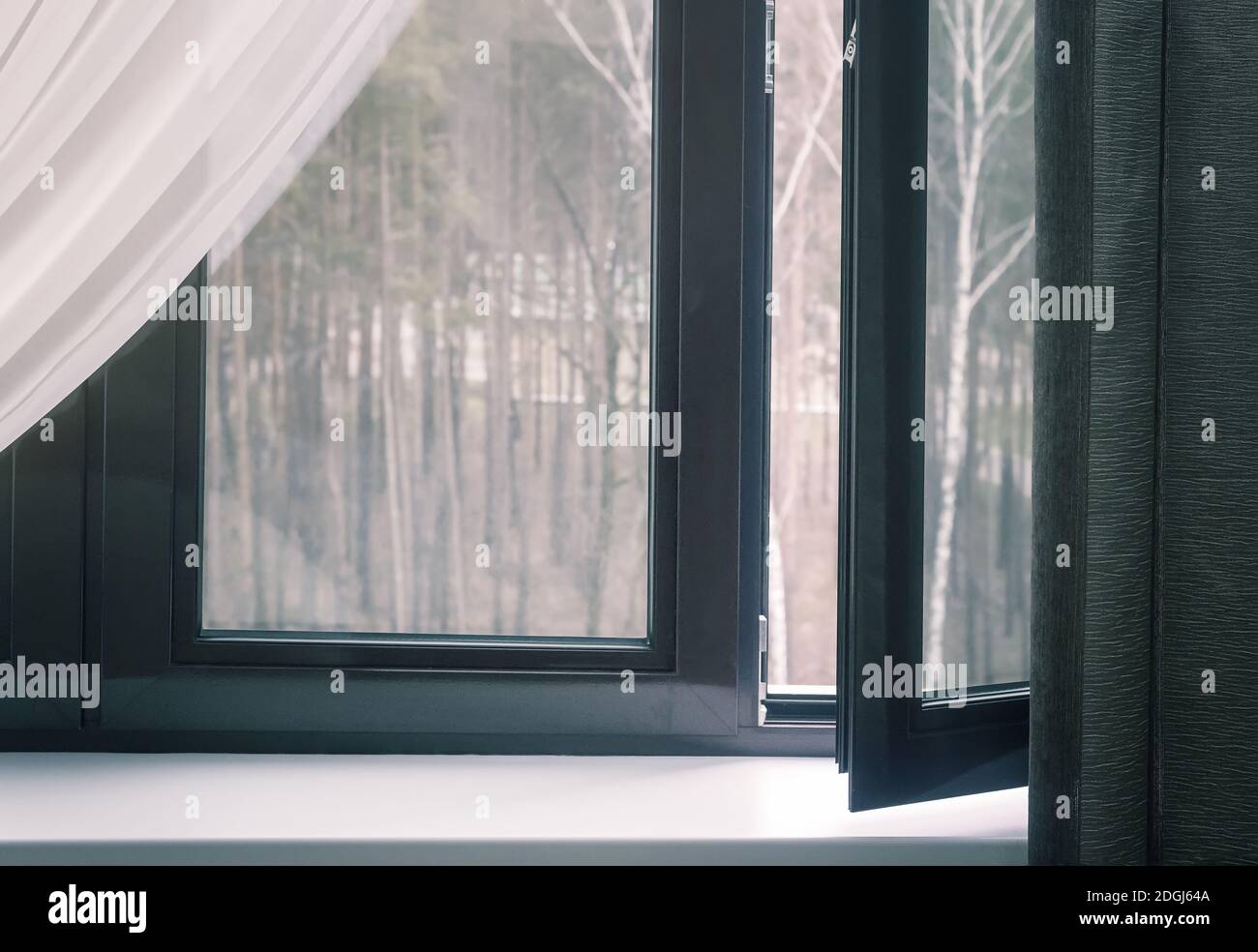 Open curtains hi-res stock photography and images - Alamy