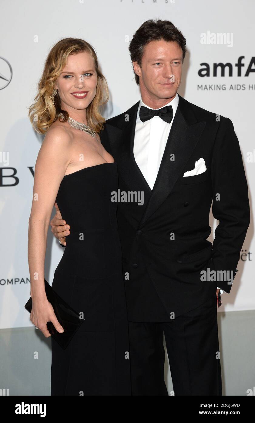 Eva Herzigova and husband attending the amfAR Gala, Hotel Du Cap ...