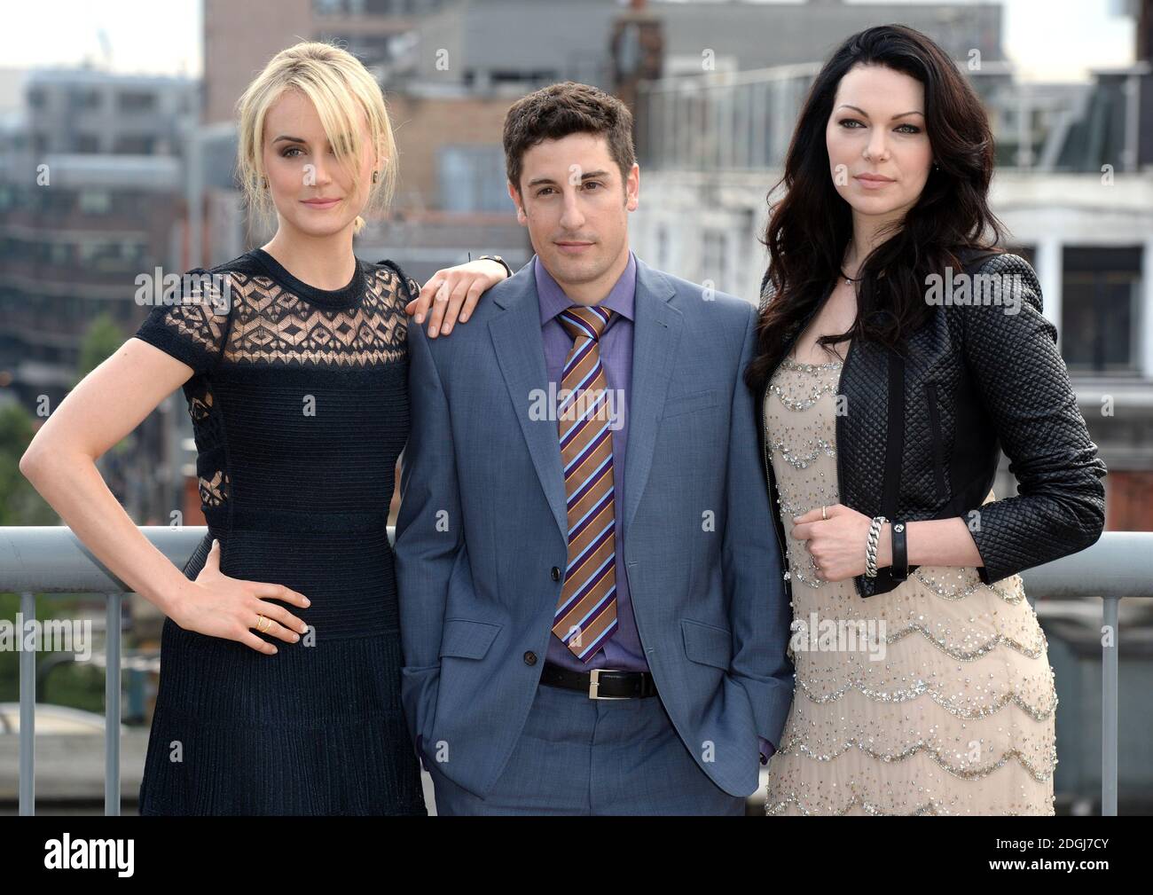 Jason Biggs, Taylor Schilling and Laura Prepon attending a photocall ...