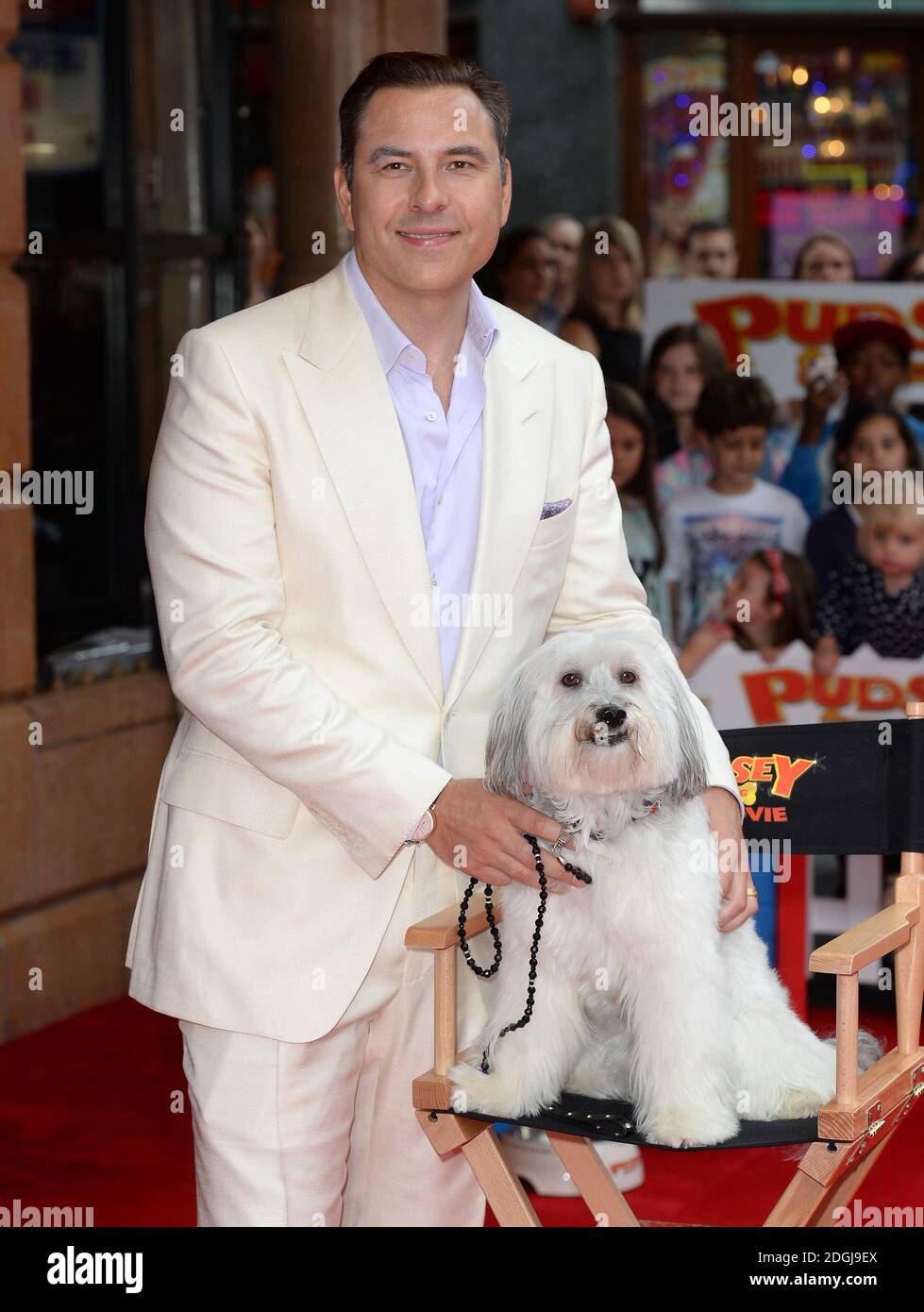 David Walliams and Pudsey arriving at the World Premiere of Pudsey The ...