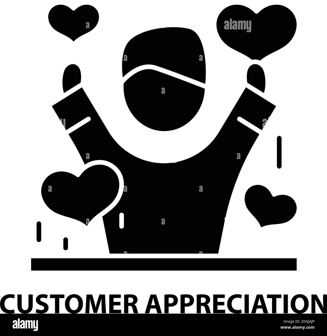 customer appreciation icon, black vector sign with editable strokes ...