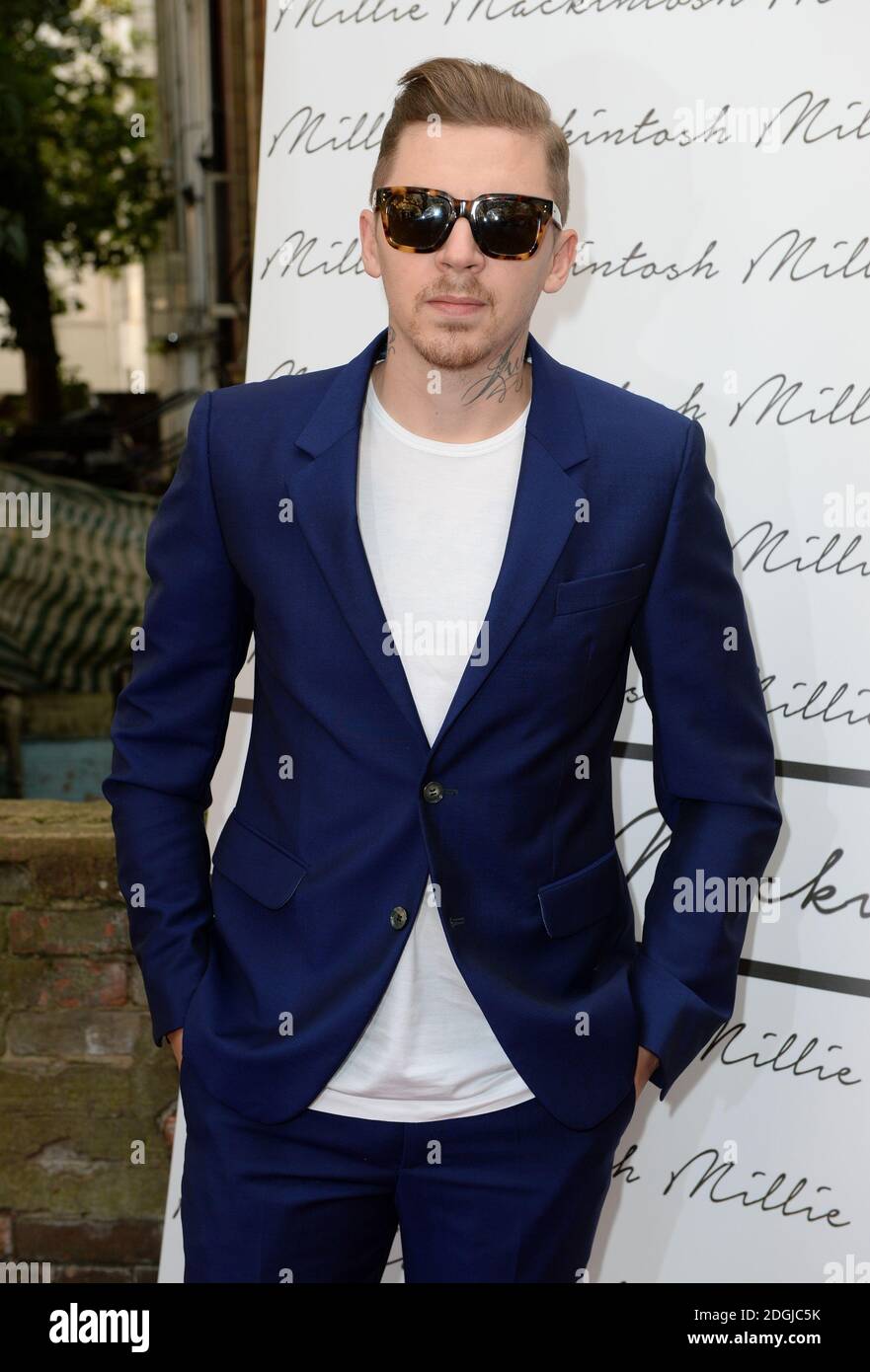 Professor Green, Stephen Manderson arriving at the launch of Millie ...