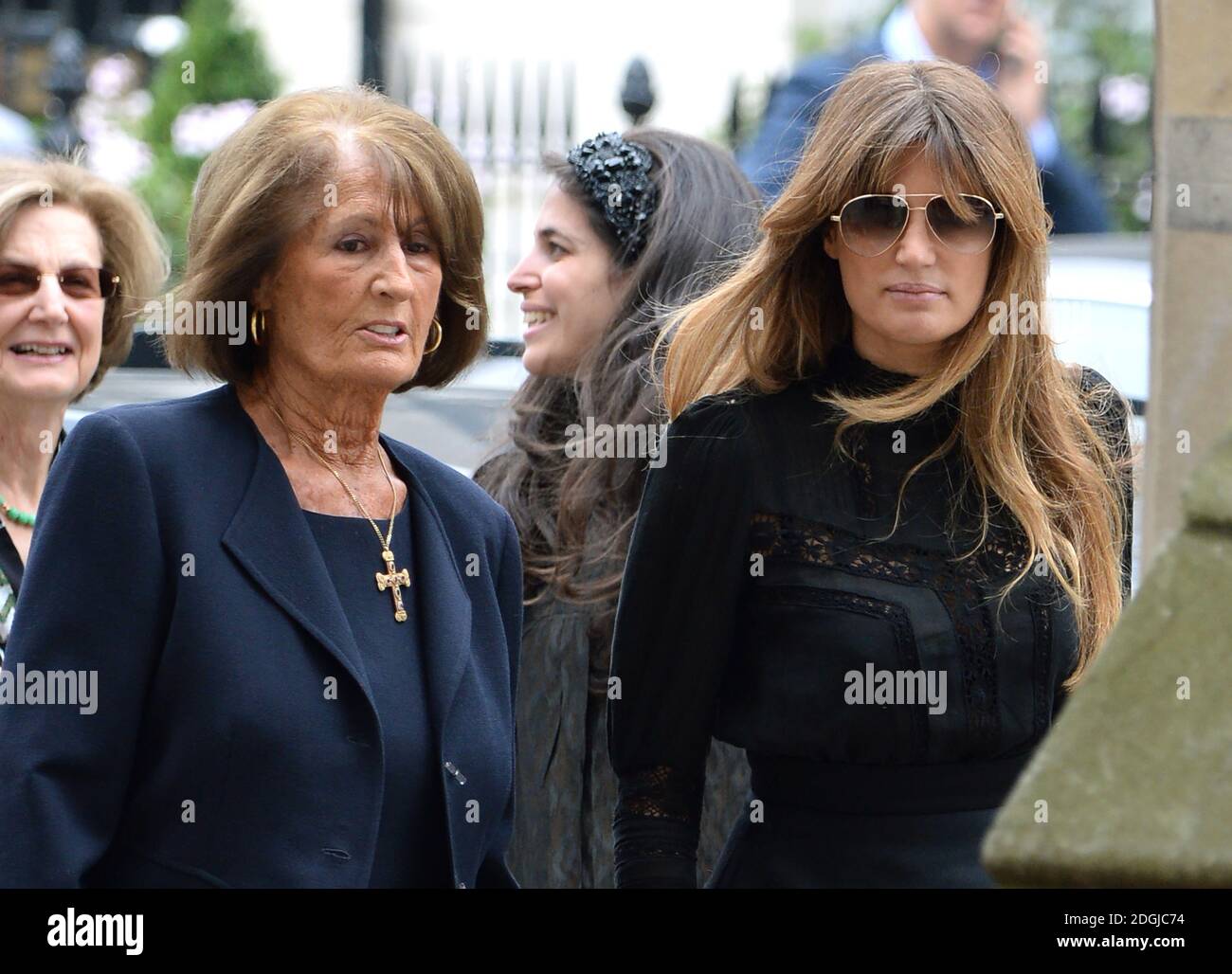 Lady Annabel Goldsmith and Jemima Khan arriving at the Memorial Service ...