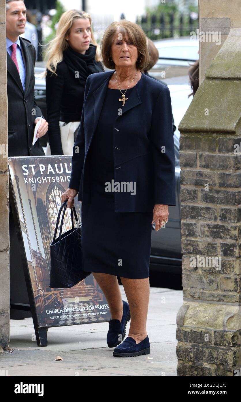 Lady Annabel Goldsmith arriving at the Memorial Service for Mark Roland ...