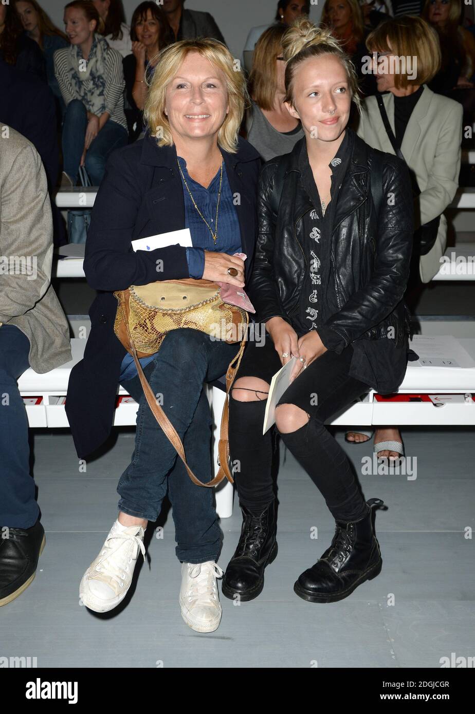 Jennifer Saunders and daughter at the Jasper Conran Catwalk Show ...