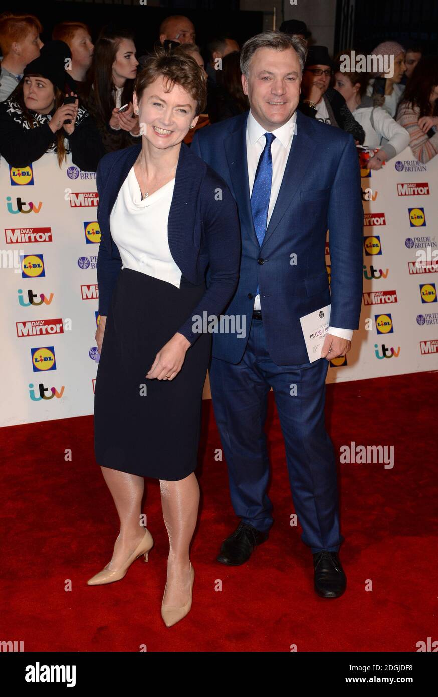 Ed Balls and Yvette Cooper arriving at the Pride of Britain Awards 2014 ...