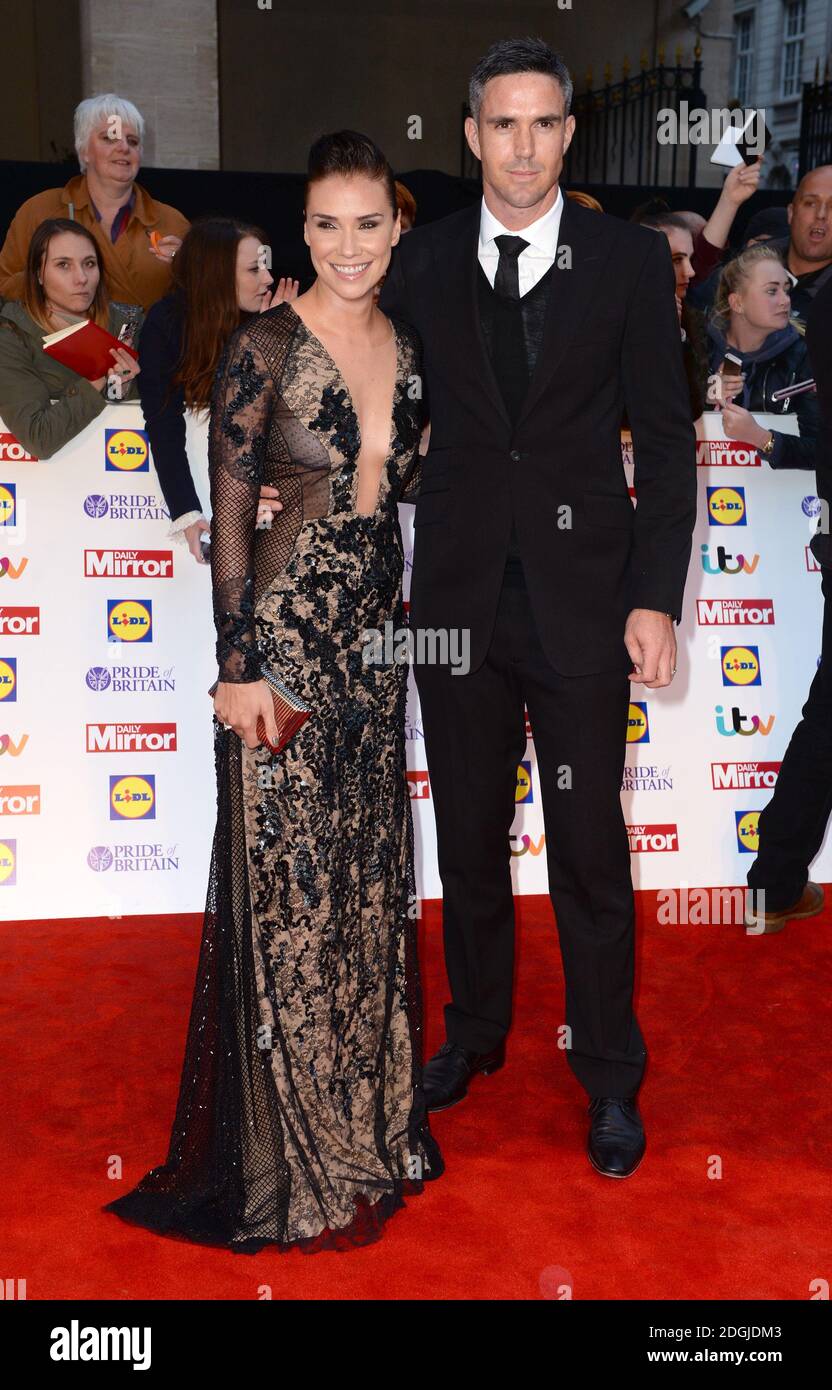 Kevin Pietersen and Jessica Taylor arriving at the Pride of Britain ...