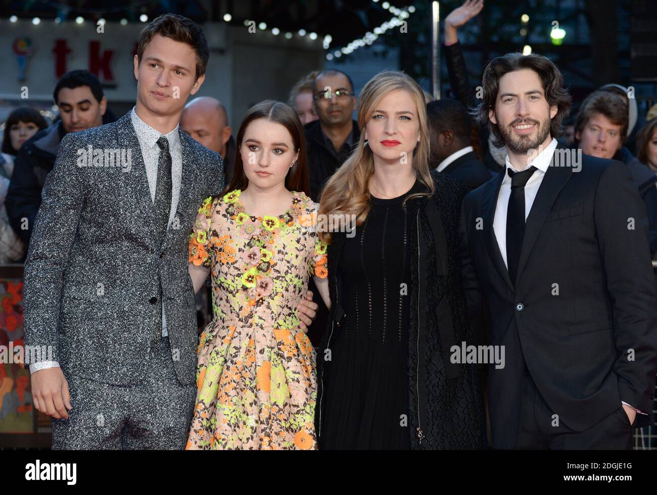 Ansel Elgort, Kaitlyn Dever, Helen Estabrook and Jason Reitman arriving ...