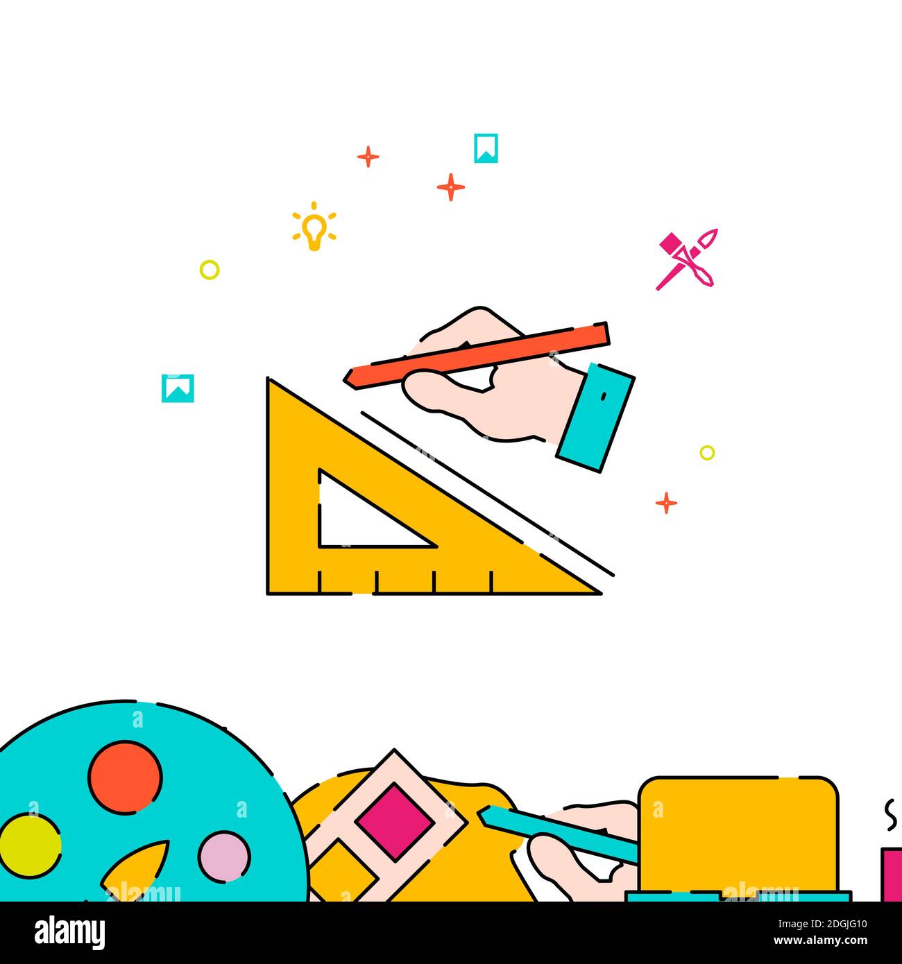 Engineering development filled line icon, simple illustration Stock ...