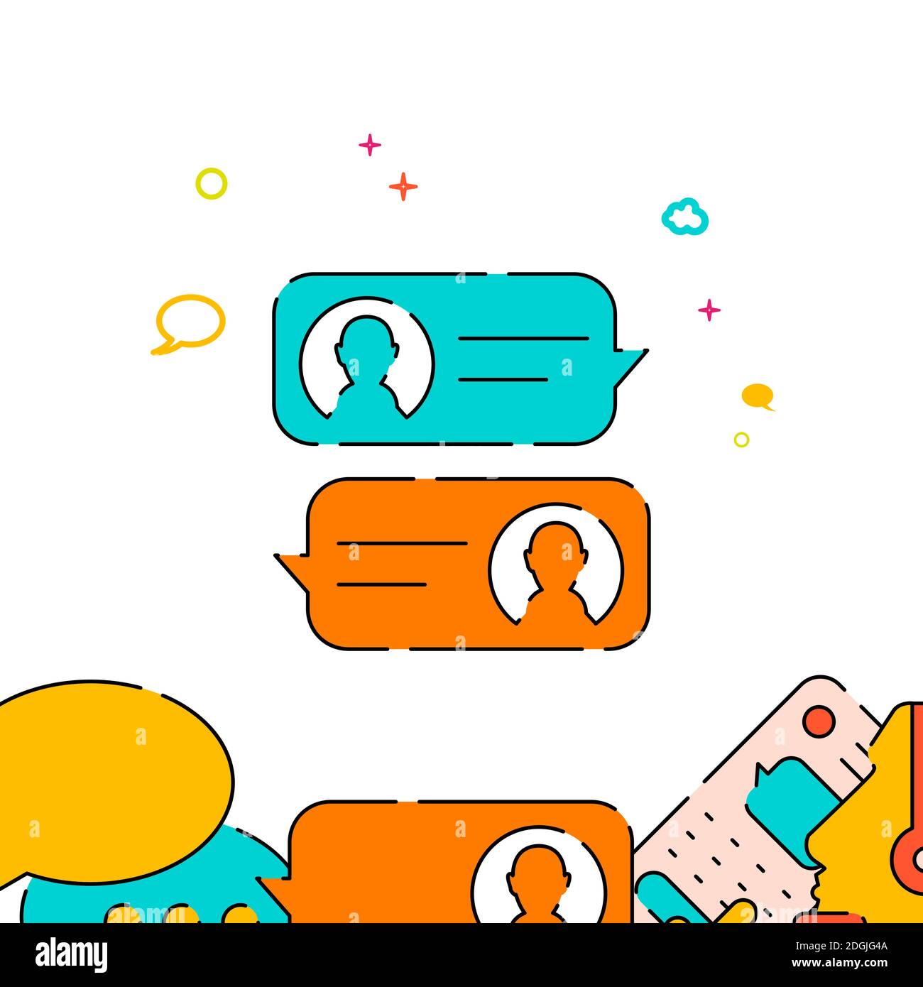 Line messaging app Stock Vector Images - Alamy