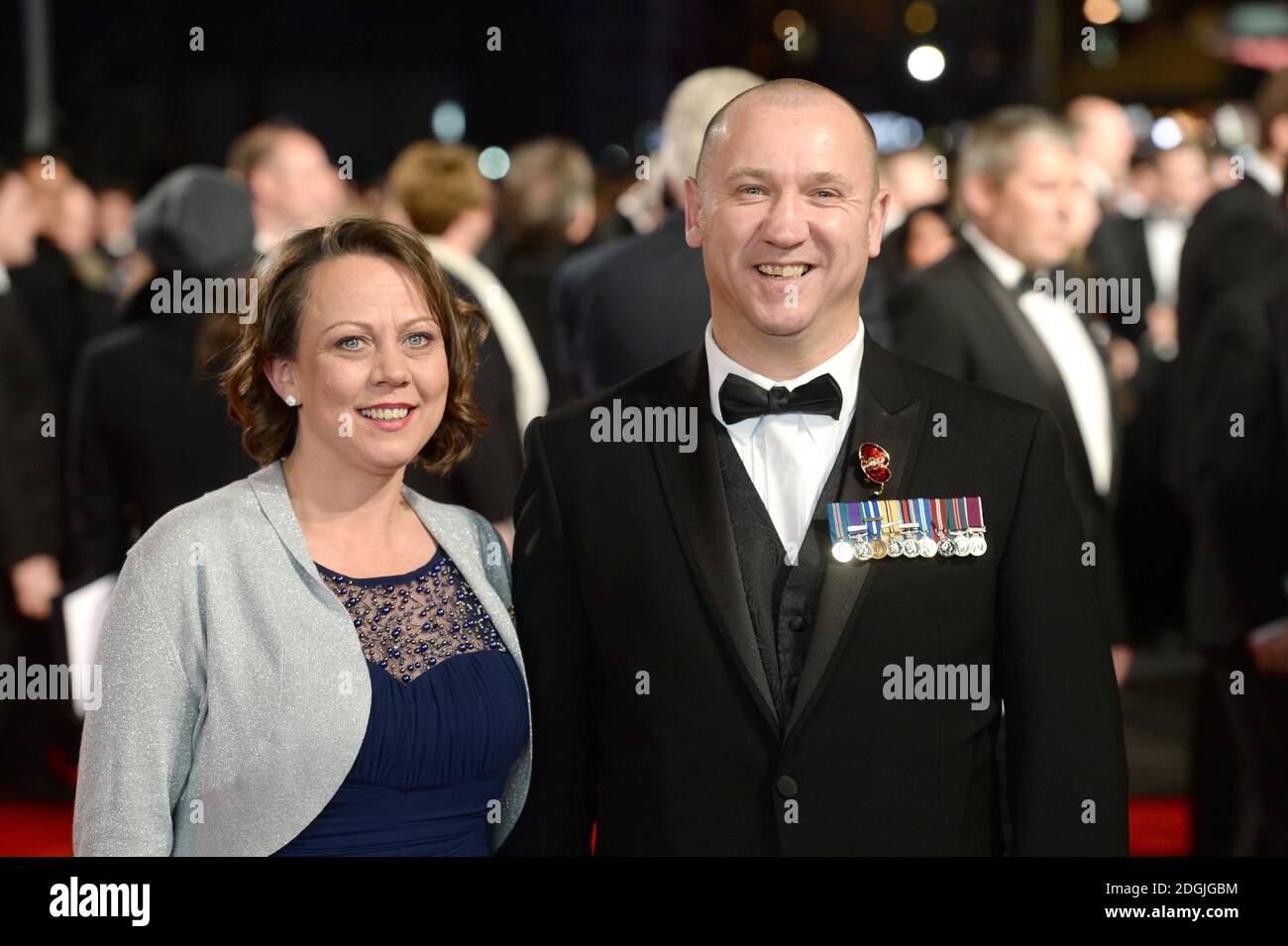Stu Pearson and wife arriving at the Kajaki The True Story Premiere ...