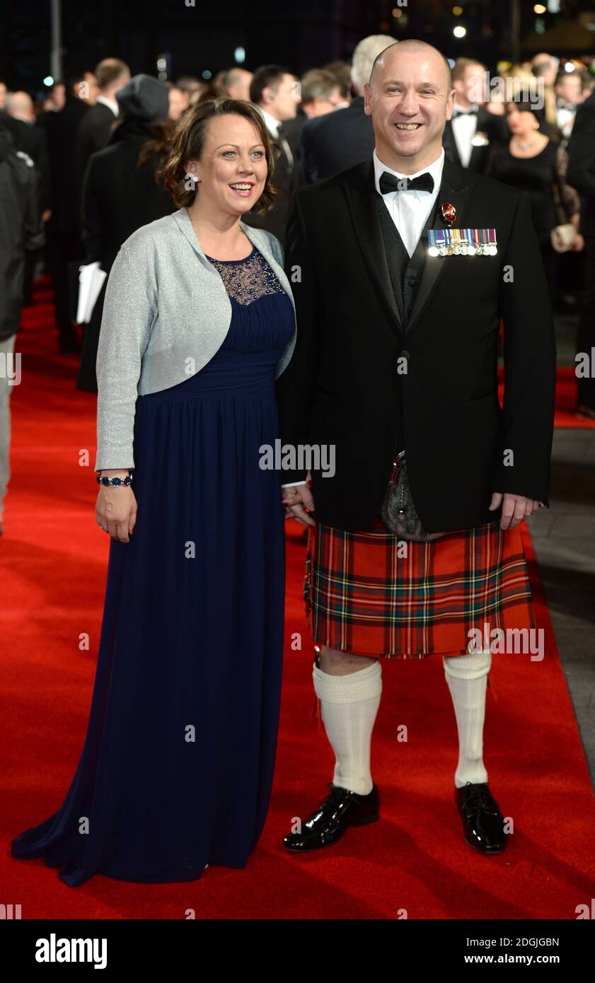 Stu Pearson and wife arriving at the Kajaki The True Story Premiere ...