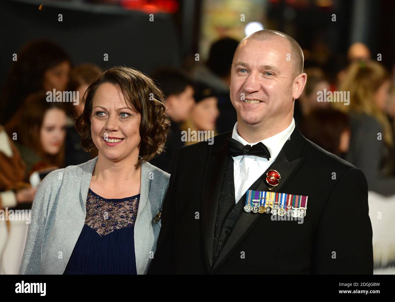 Stu Pearson and wife arriving at the Kajaki The True Story Premiere ...