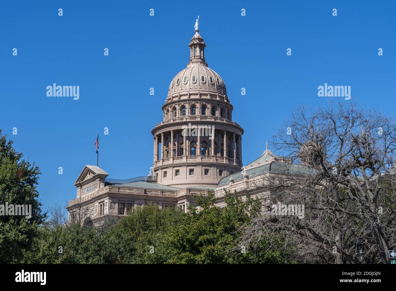Aerial Views Of The City Of Austin Texas Along The Colorado River Stock ...