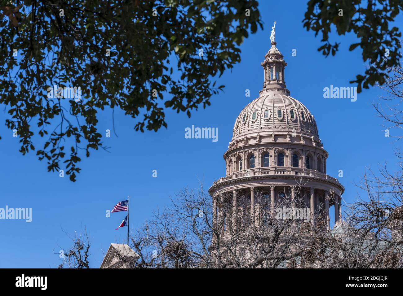Aerial Views Of The City Of Austin Texas Along The Colorado River Stock ...