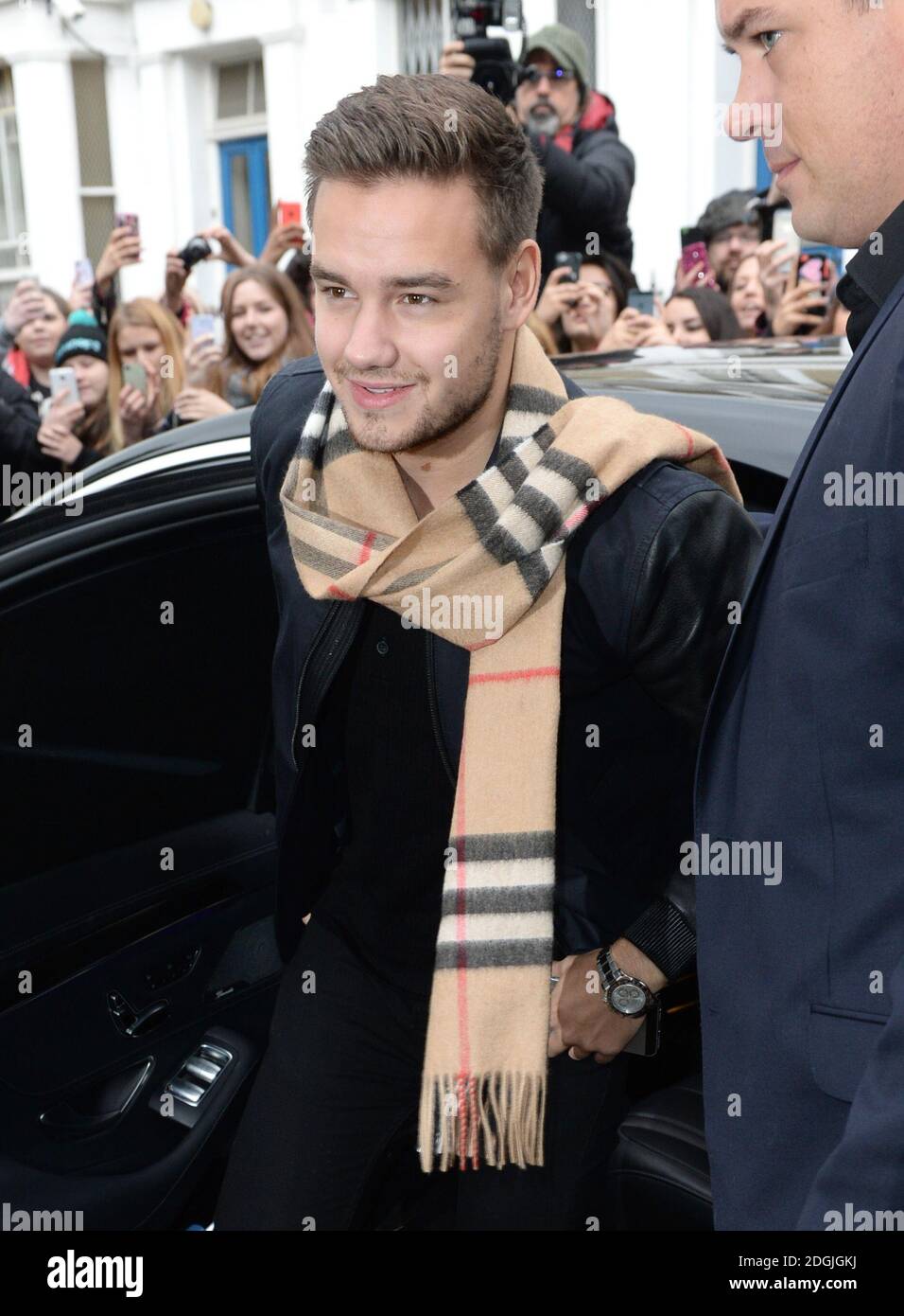 Liam Payne of One Direction arriving at the Band Aid 30 recording at ...