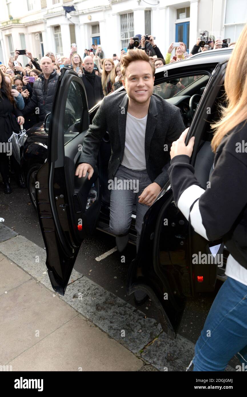 Olly Murs arriving at the Band Aid 30 recording at Sarm Studios in ...