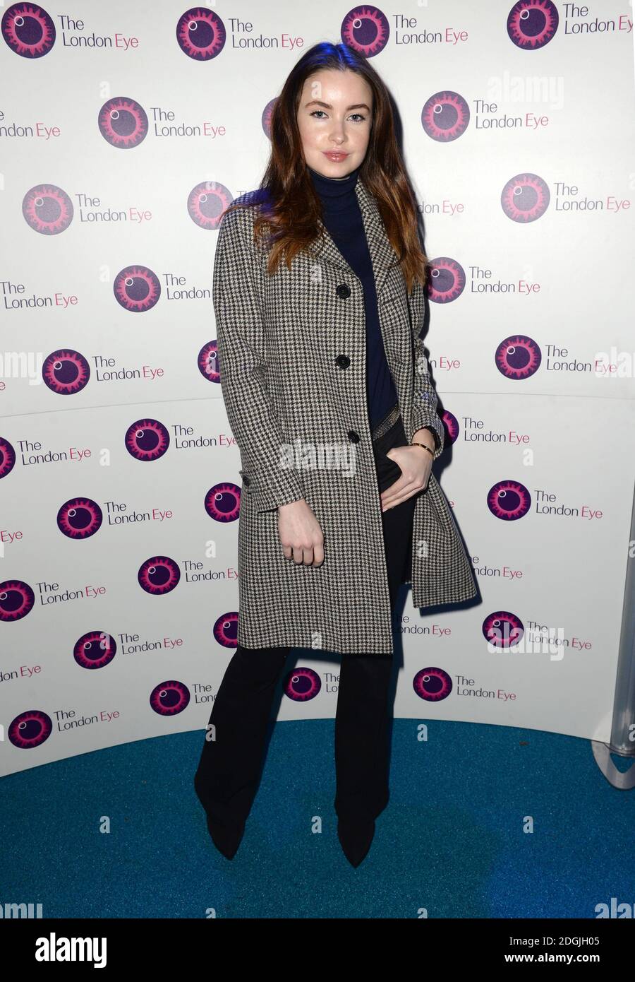 A guest at the launch of Eyeskate at the London Eye, South Bank Stock ...
