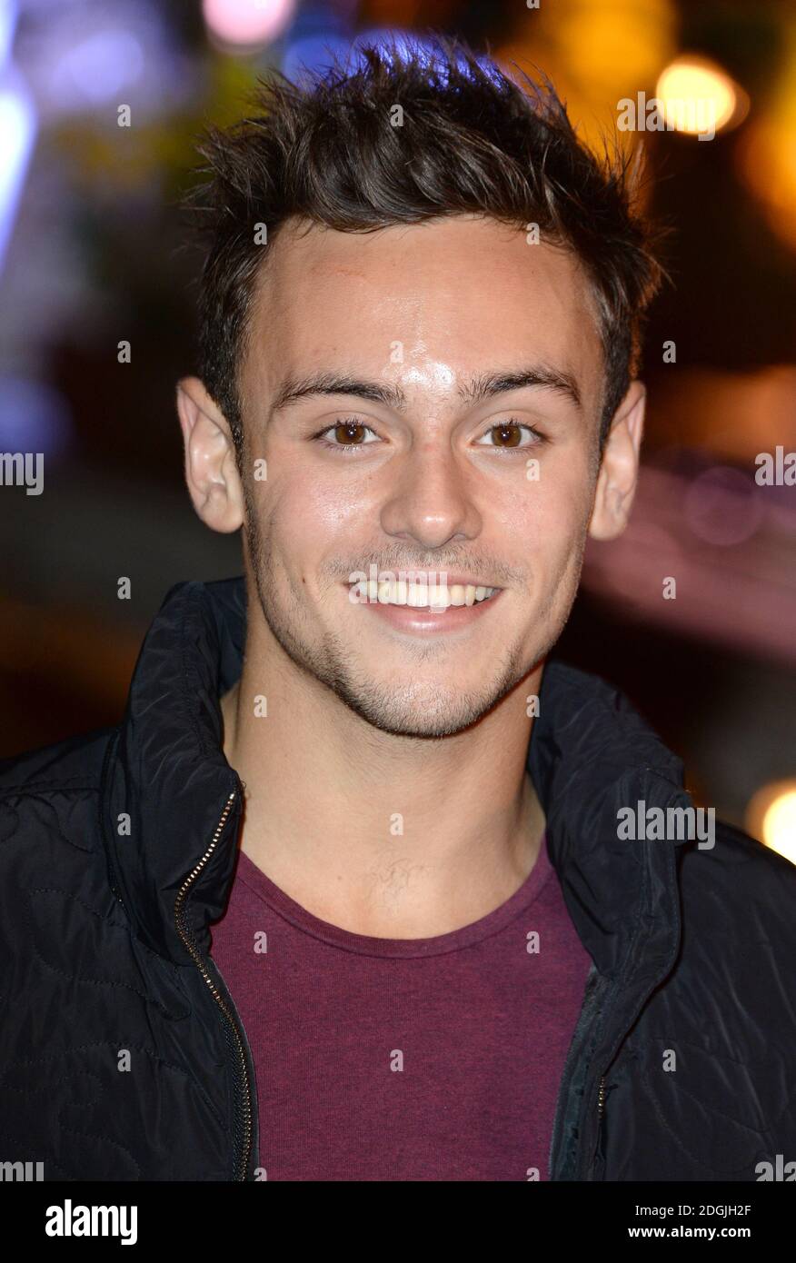 Tom Daley arriving at Hyde Park's Winter Wonderland, London Stock Photo ...