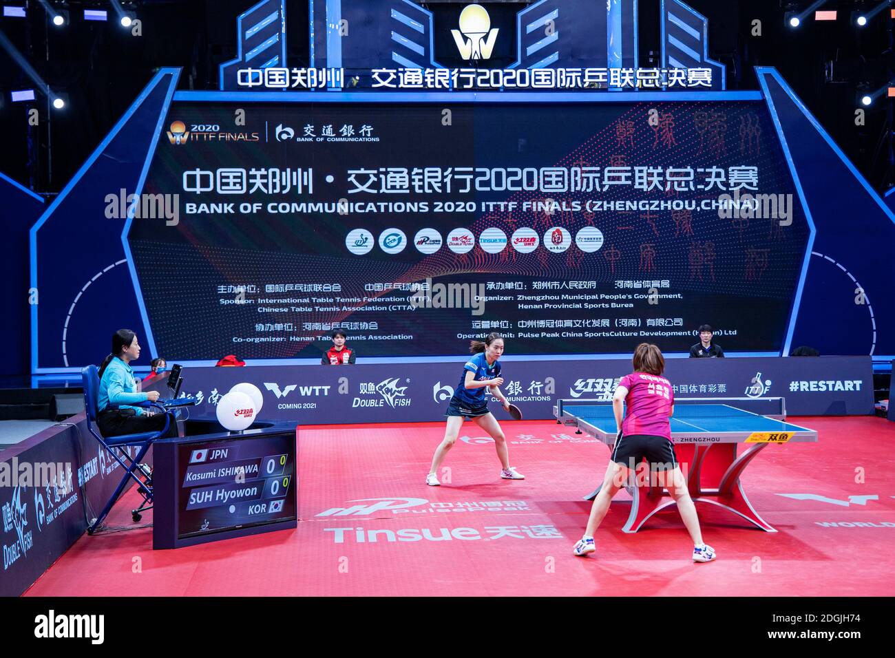 South Korean table tennis player Suh Hyo-won, right, plays against ...