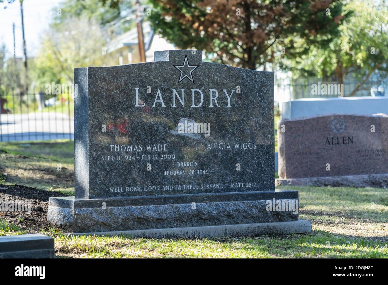 Cenotaph Site Of Dallas Cowboys Head Coach Tom Landry at Texas State ...