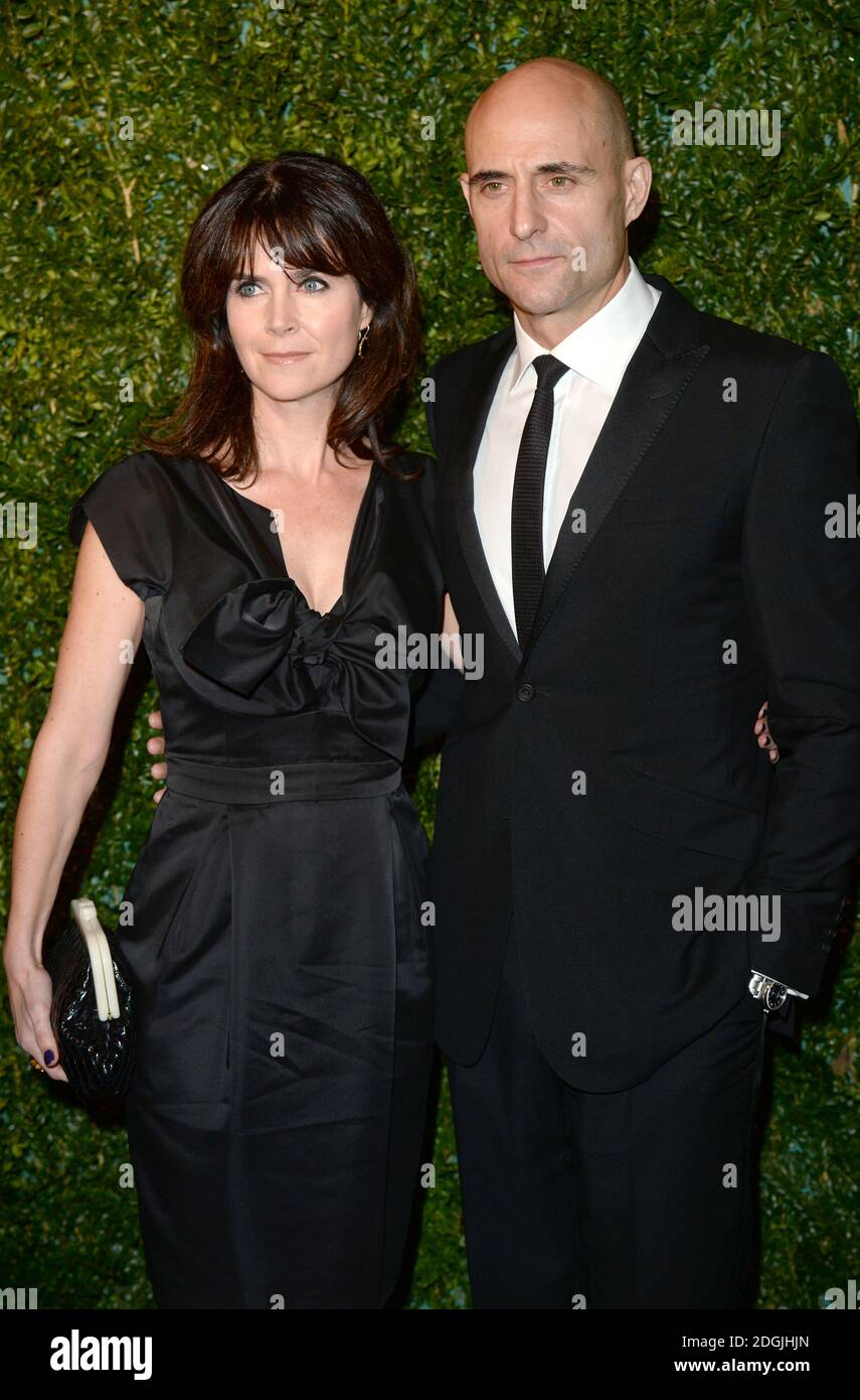 Mark Strong and wife arriving at the 60th Evening Standard Theatre ...