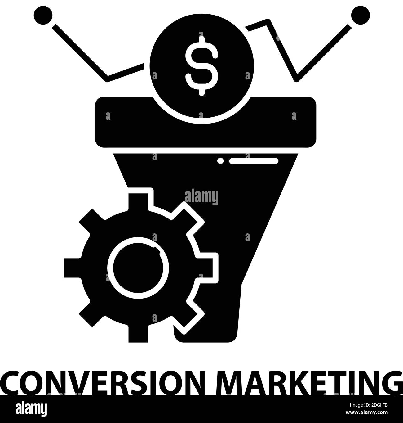 Conversion Marketing Icon Black Vector Sign With Editable Strokes